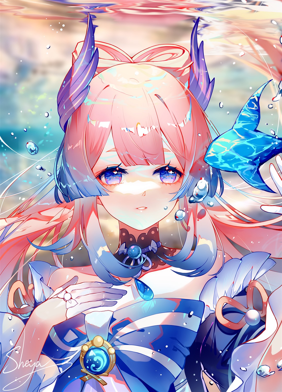 sheya genshin impact sangonomiya kokomi wet | #1110947 | yande.re